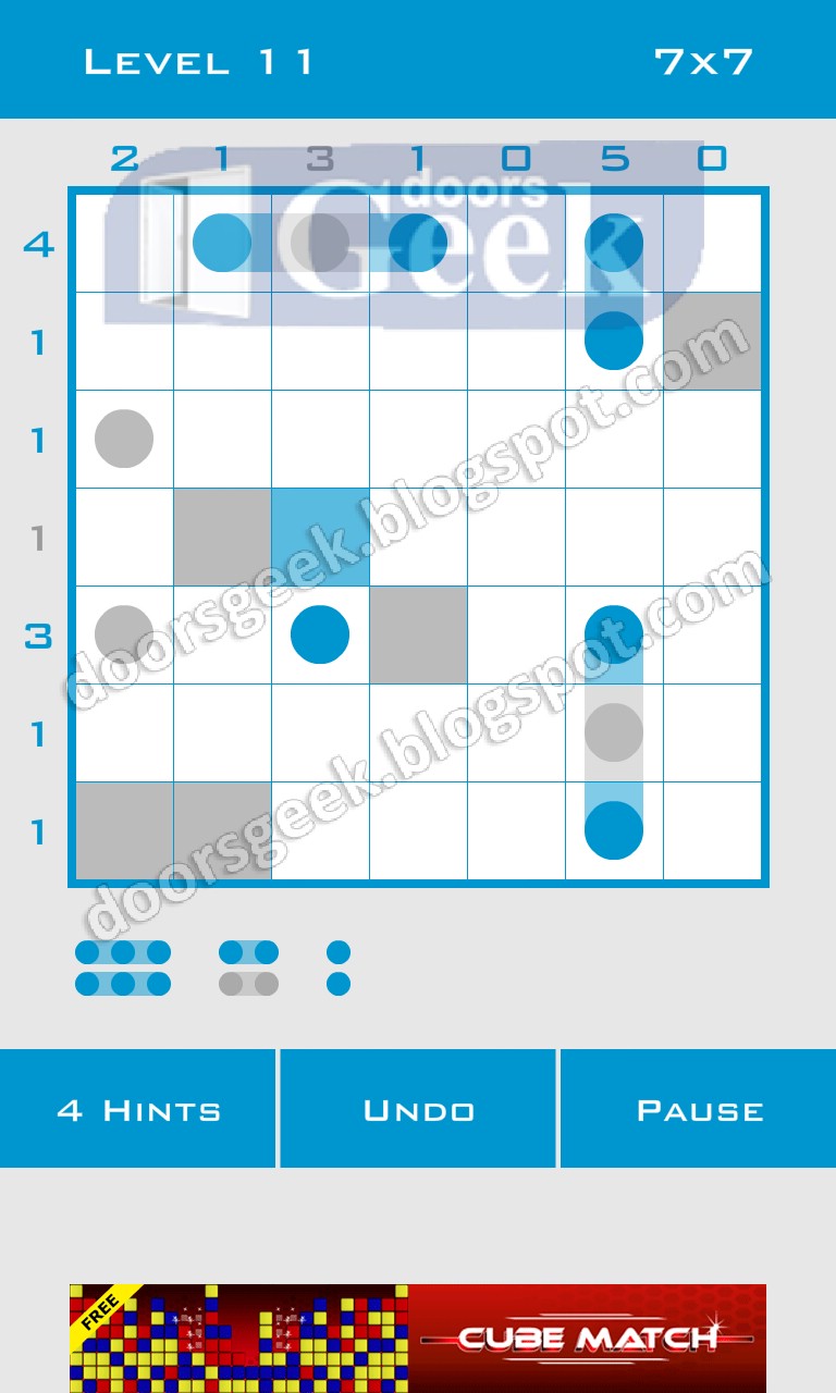 Logic Dots [7x7] Level 11 Solution ~ Doors Geek